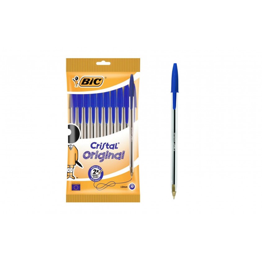 Boligrafo Bic Cristal Azul Blister 10 Unid. - Envío gratis en 24/48 horas.